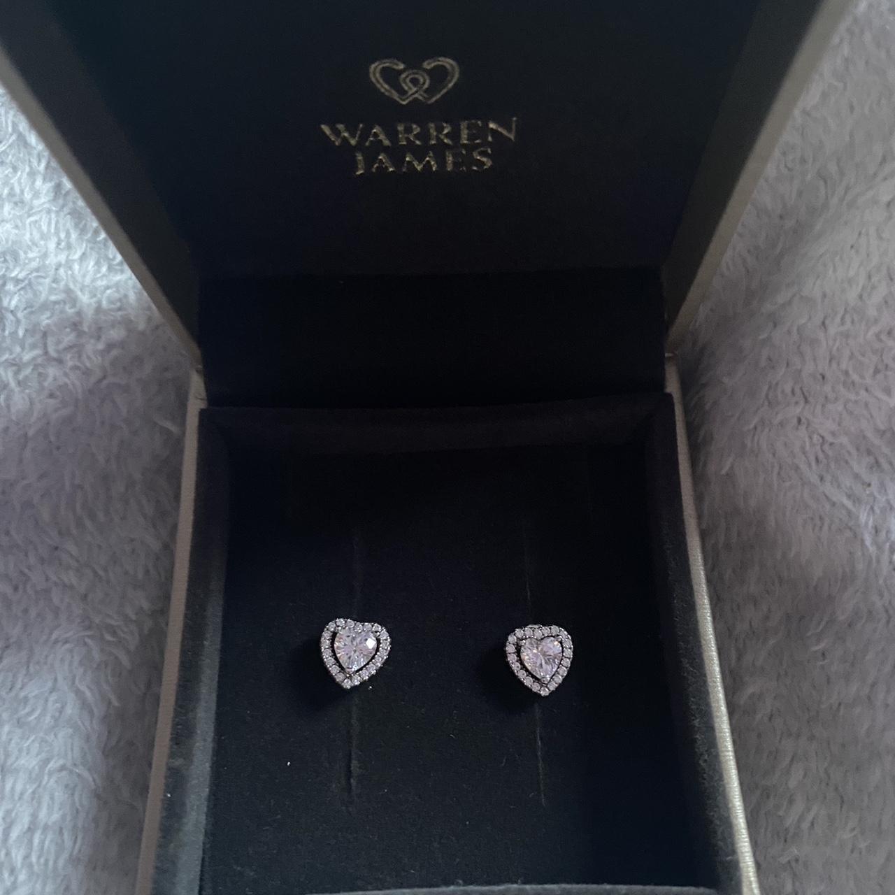 Warren James heart shaped silver earrings Never been... - Depop