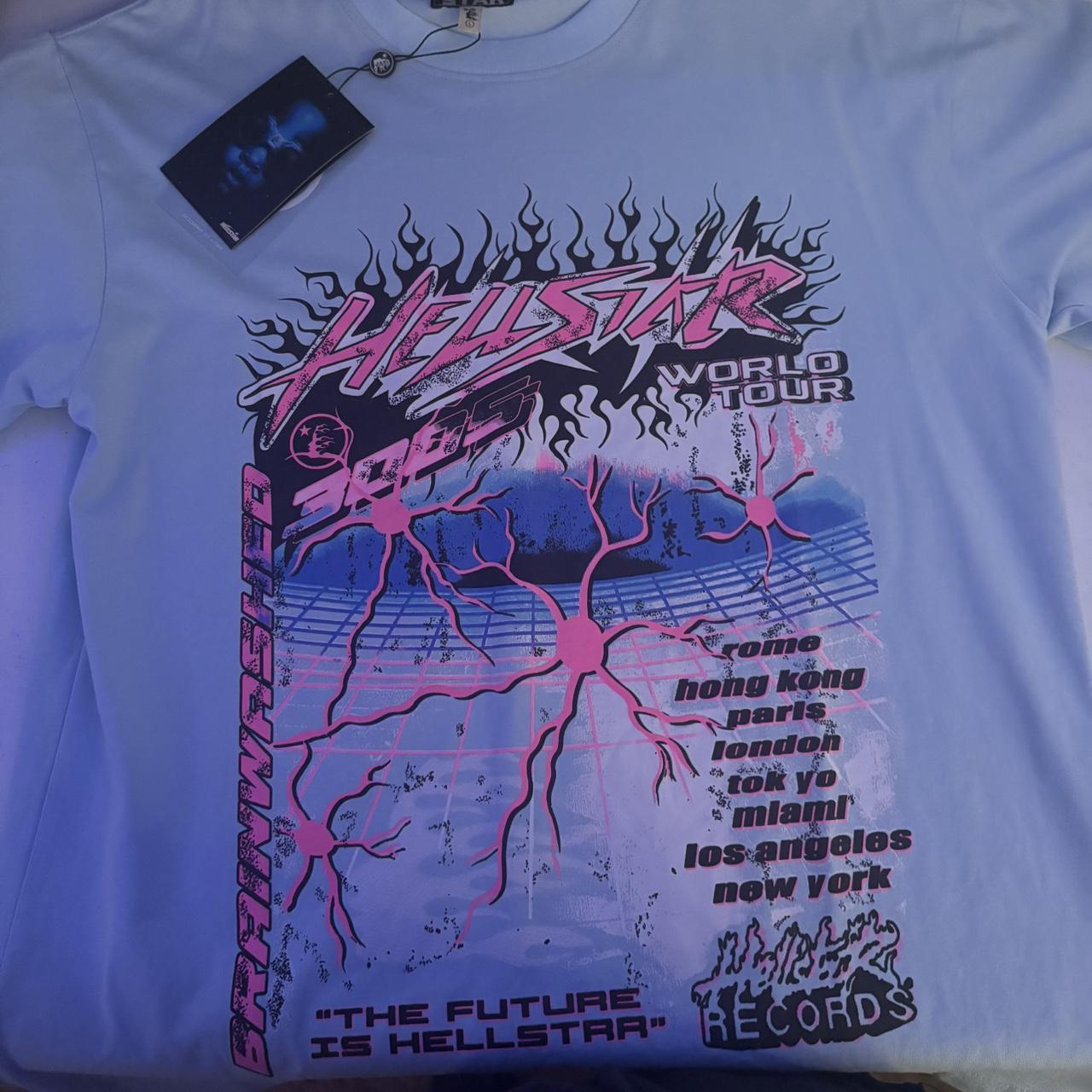 Hellstar World Tour tee in white and pink #Hellstar | Depop