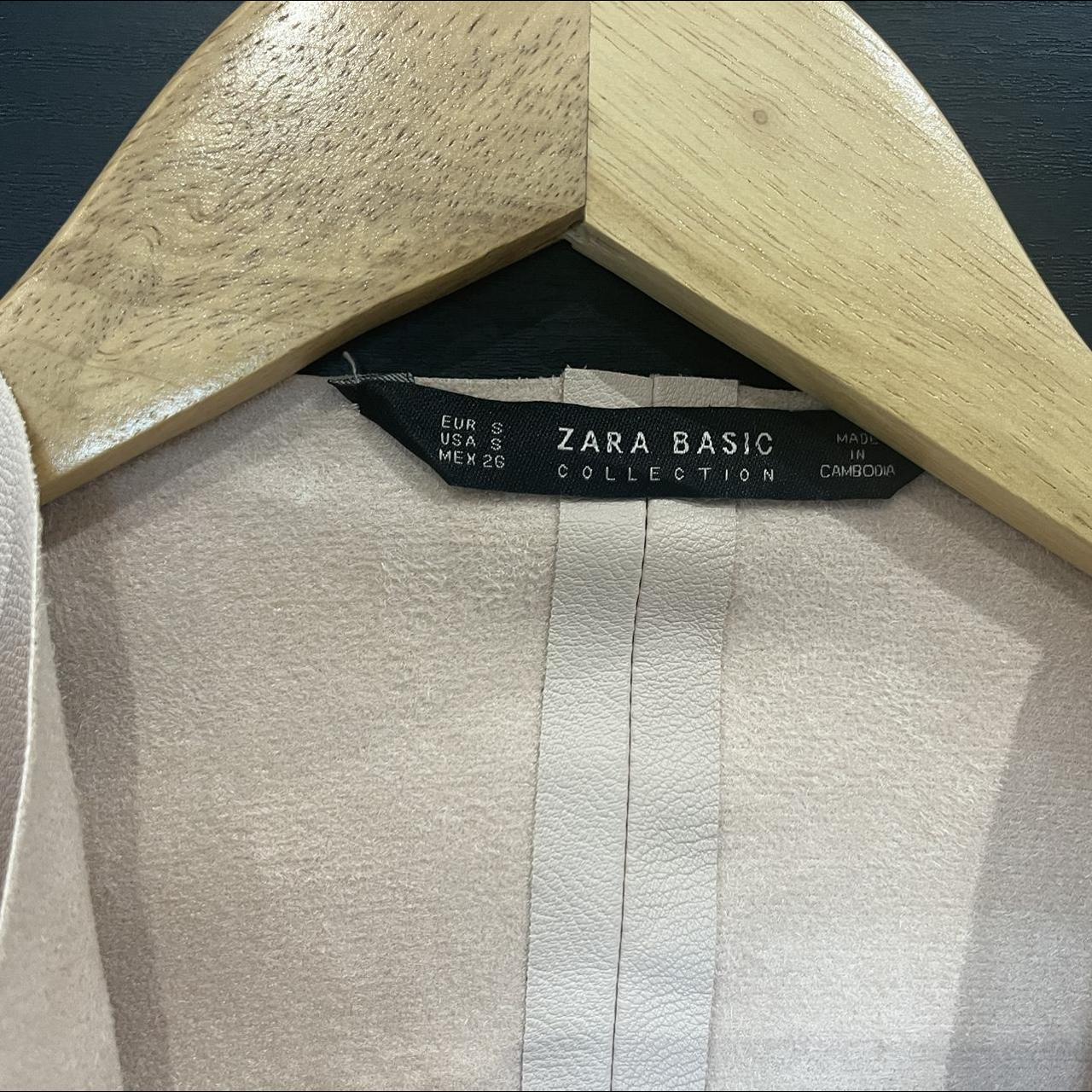 Zara Basics women beige PU leather light summer coat... - Depop
