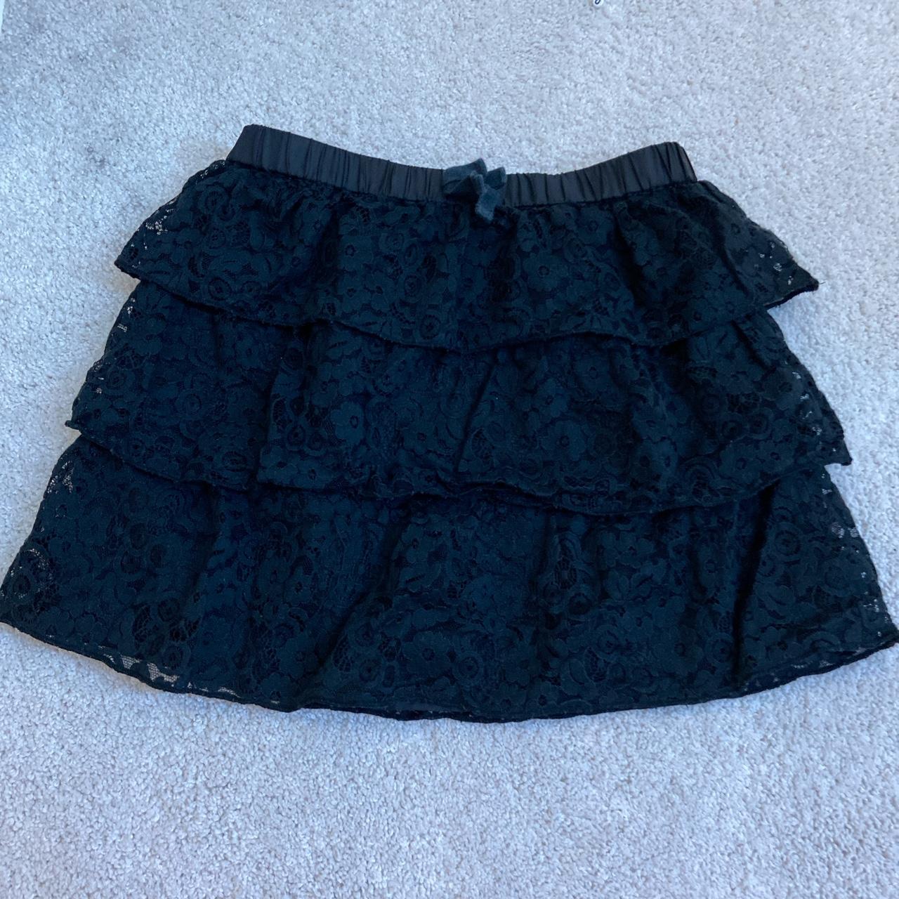 Black ruffle skirt use paypal payments if... - Depop