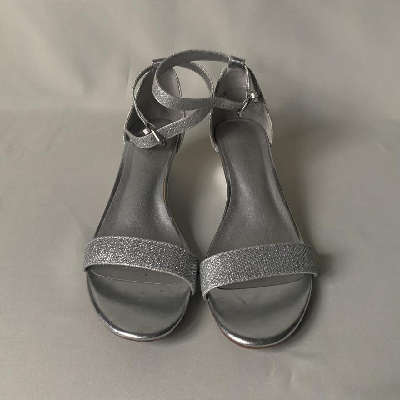 silver sparkly formal heels fits a women’s... - Depop