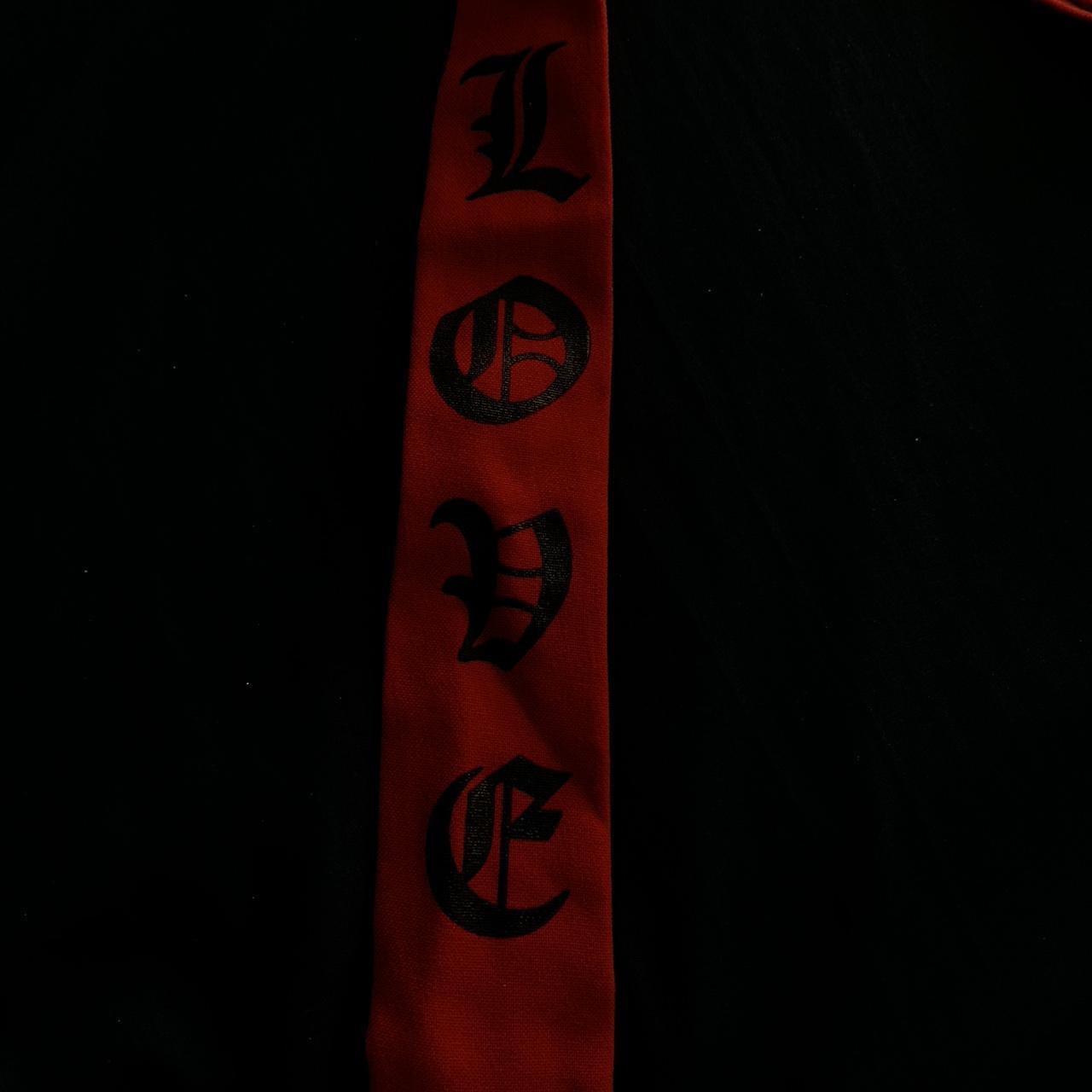 Very emo tie, “Love” the red is almost scarlet - Depop