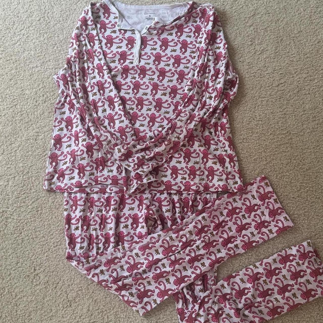 Pink & White Roller Rabbit Monkey Pajamas. Color... - Depop
