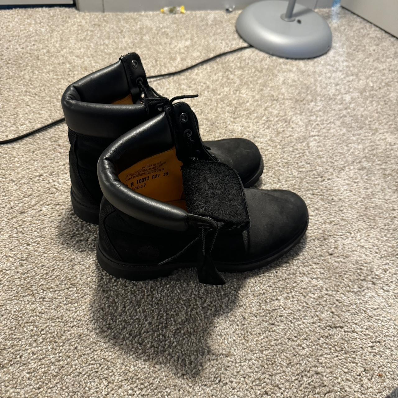 black timberlands, no box, worn a couple times,... - Depop