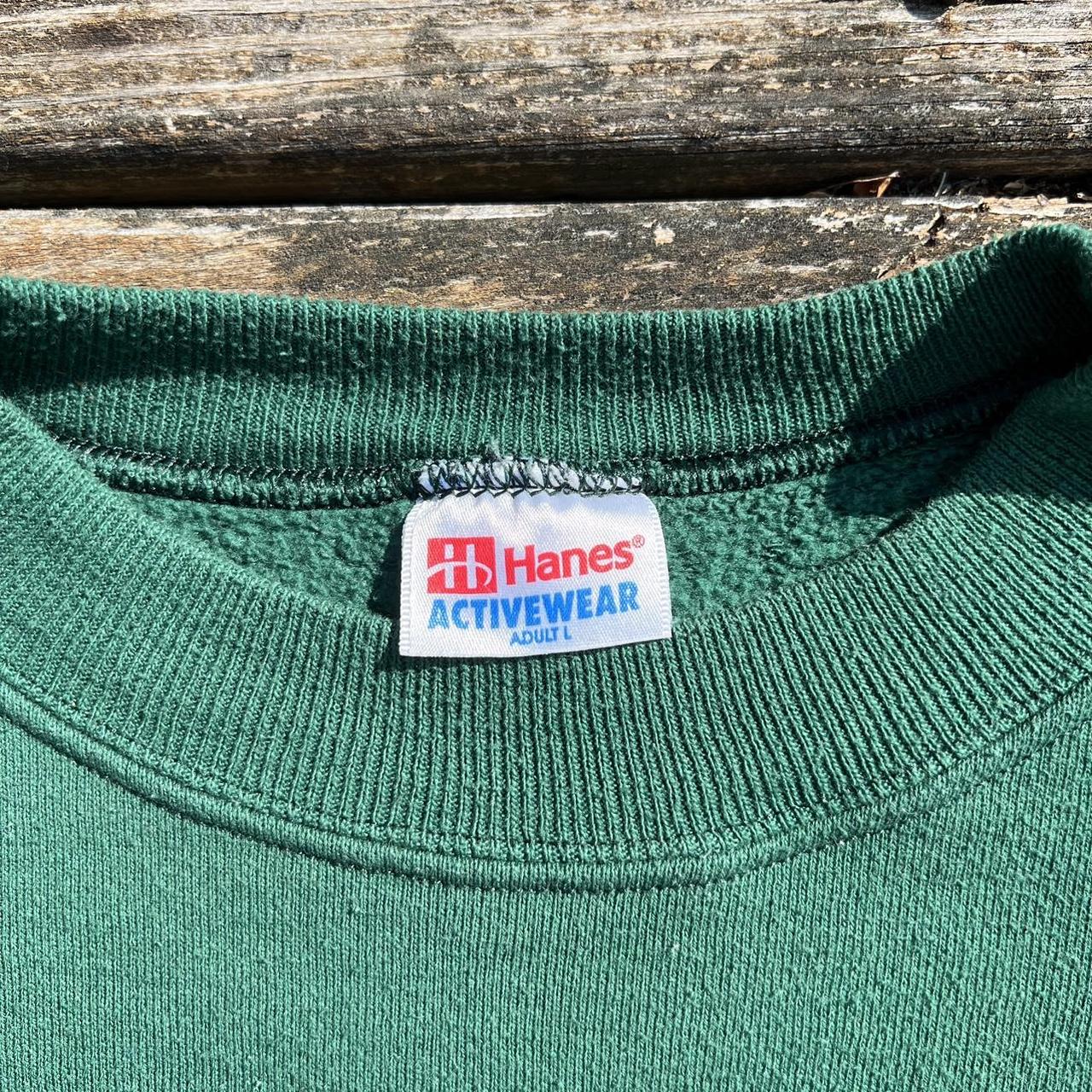 Vintage plain dark green Hanes crewneck sweatshirt... - Depop