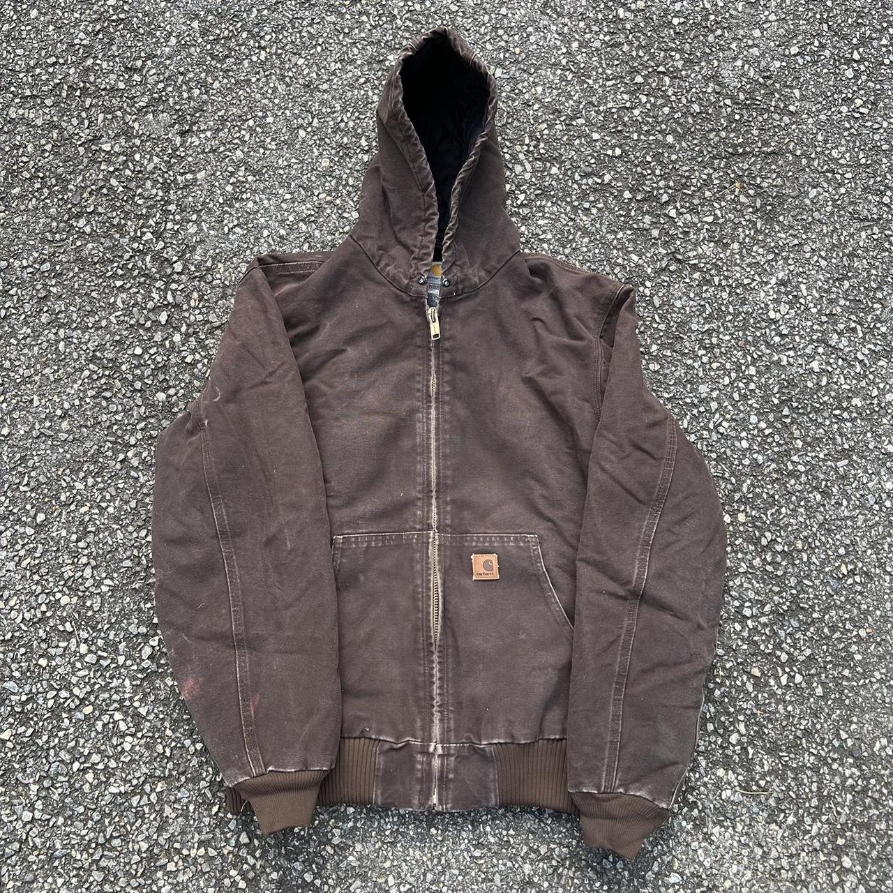 vintage carharrt j130 jacket brown men’s size large... - Depop