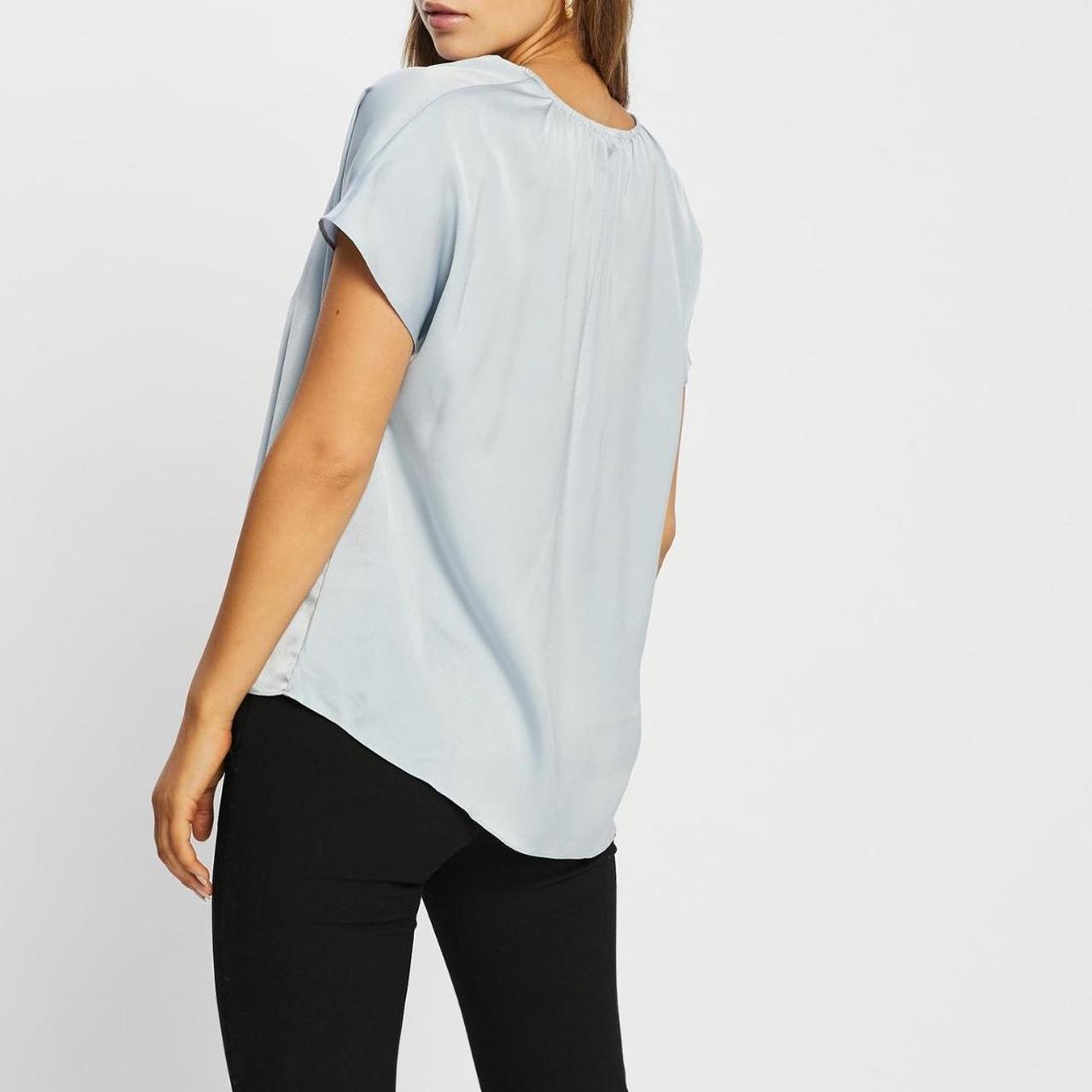 Atmos & Here Emily tie blouse in soft blue, size 12... - Depop