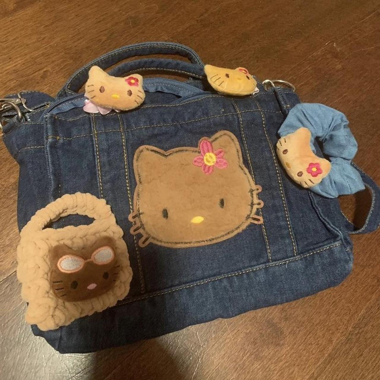 Sanrio Hello Kitty Denim Handbag Coffee Color Hawaii... - Depop