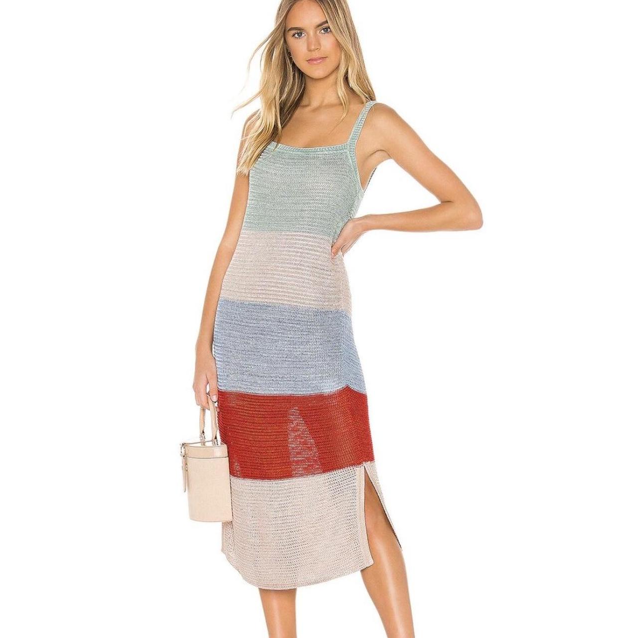 SUBOO Multi Lucy Knitted Wide Stripe Midi Dress. RRP... | Depop