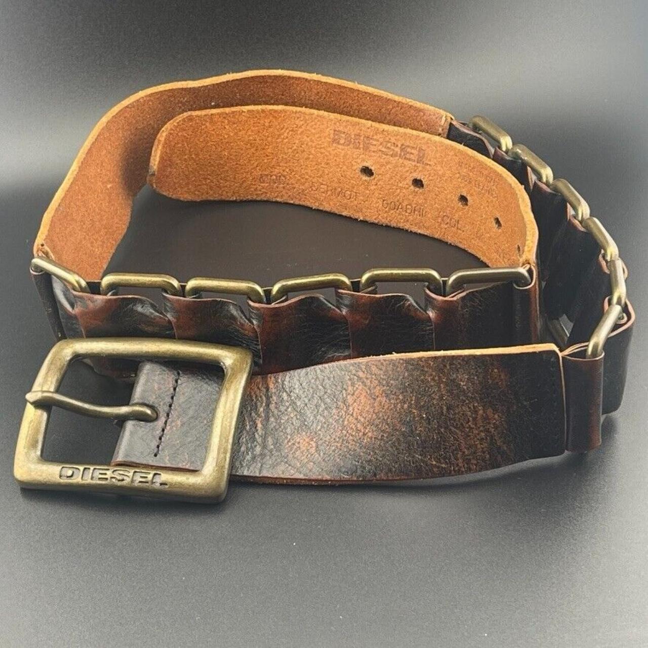 Diesel Dermot Leather Belt Made in Italy Buckled... - Depop