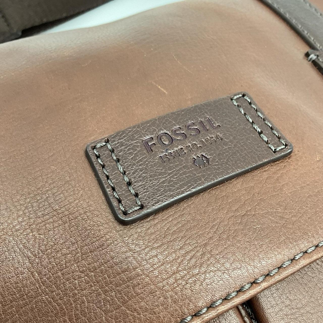 Fossil Messenger Crossbody Satchel Brown Leather... | Depop