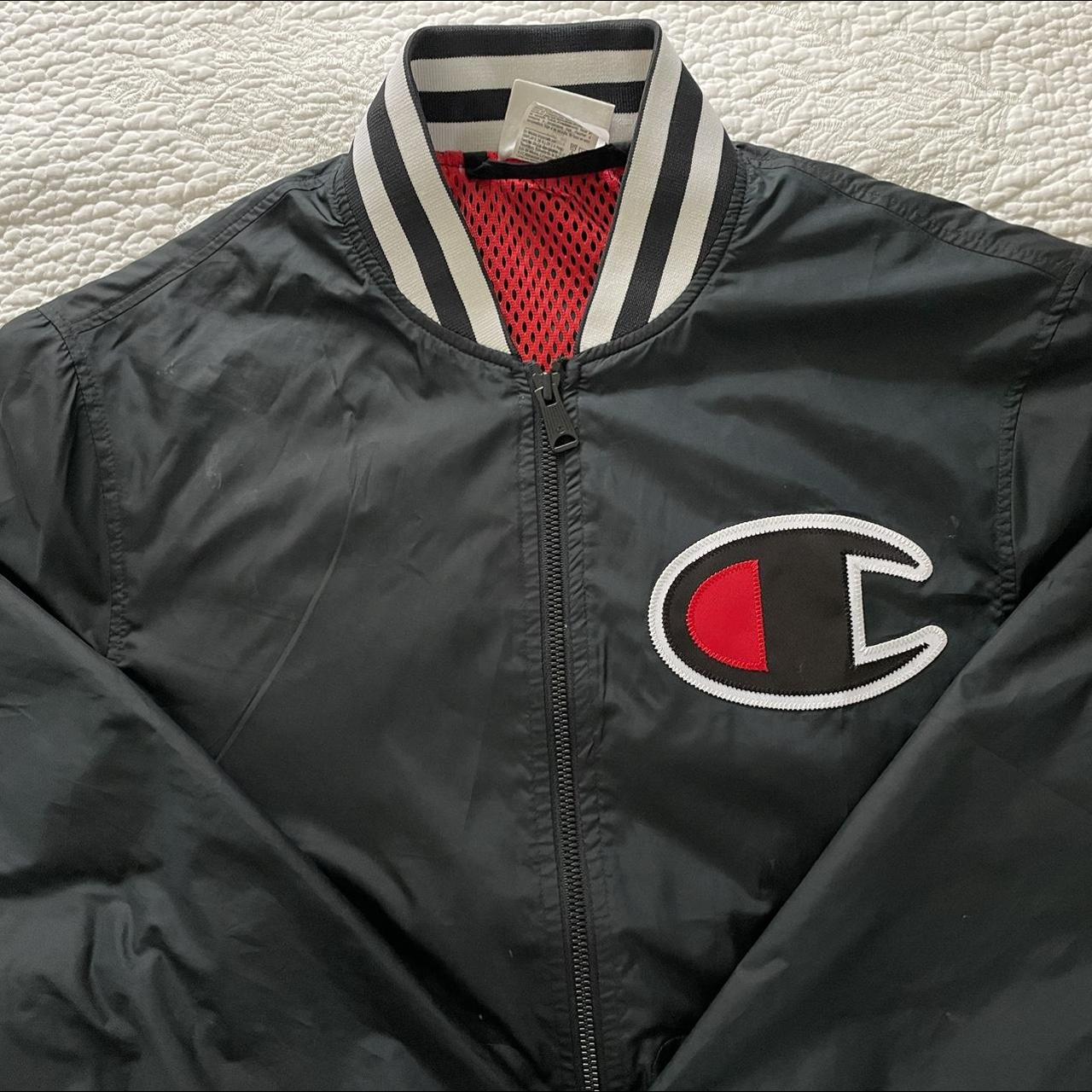 Champion Women's Black and Red Jacket | Depop