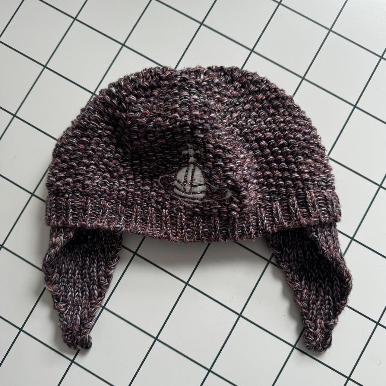 vintage authentic knitted vivienne westwood hat ear... - Depop