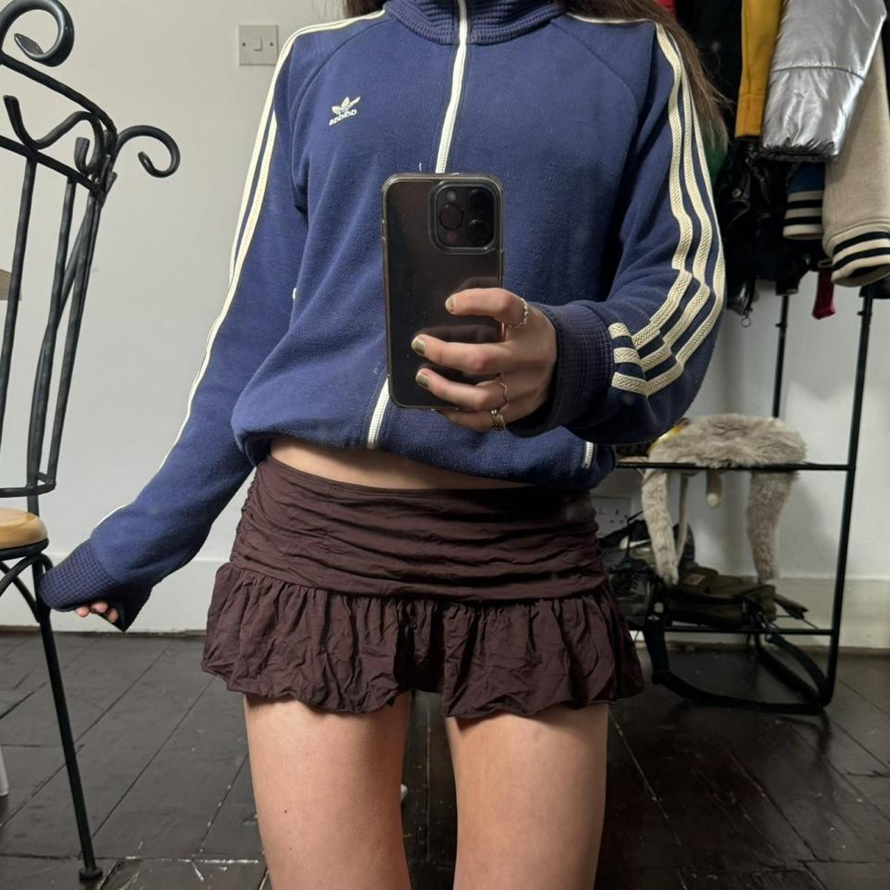 brown mini / micro rara skirt i’m 5’6 8/10 for... - Depop