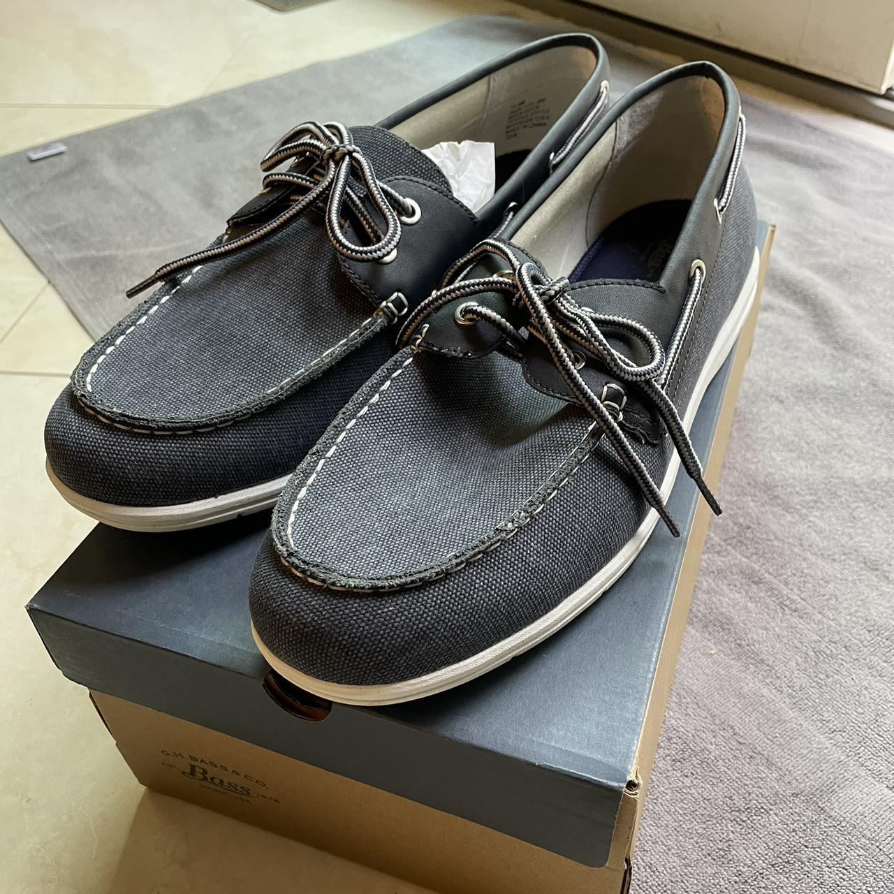 G.H. Bass Men's Navy Boat-shoes | Depop
