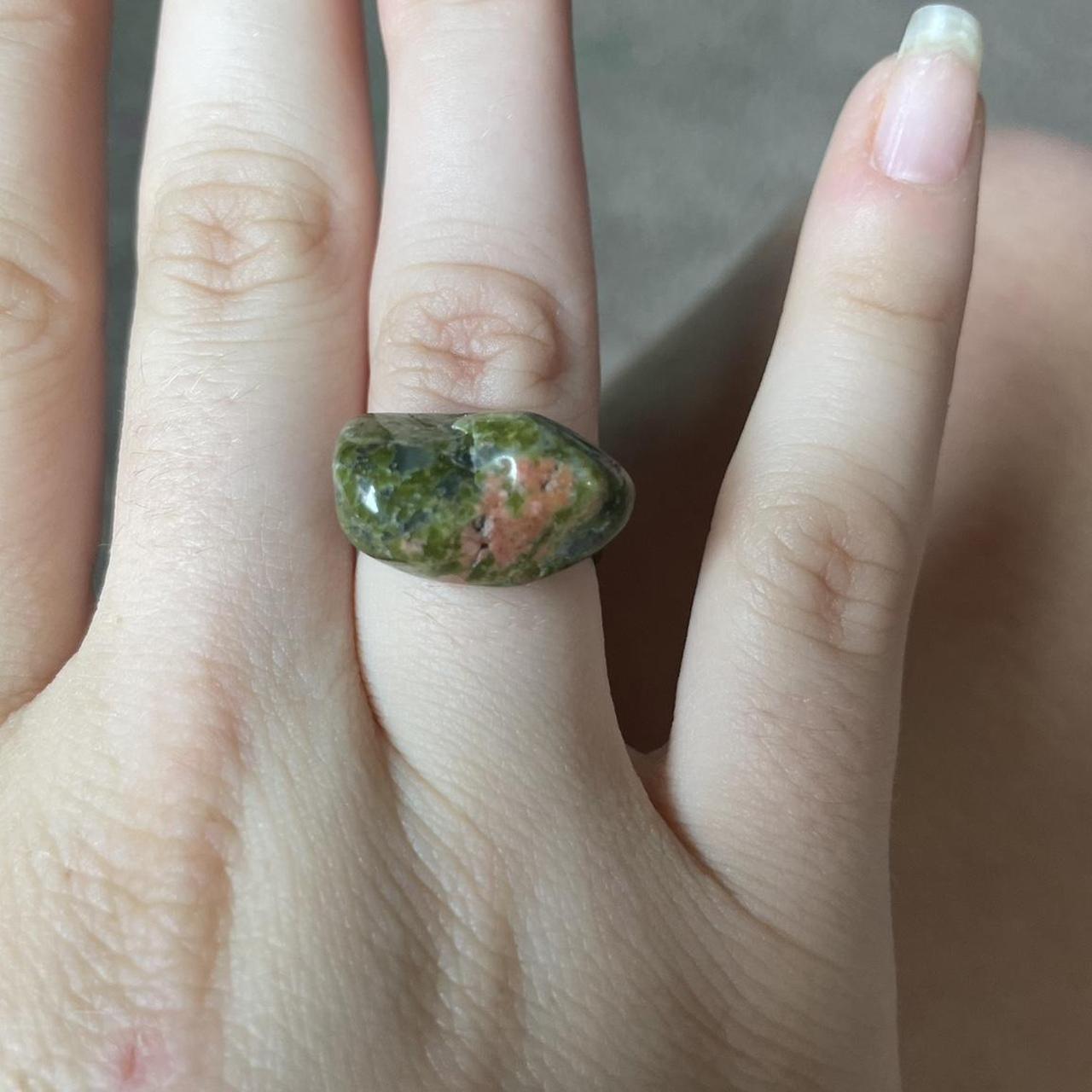 Adjustable unakite ring!! - so cute and earthy - set... - Depop