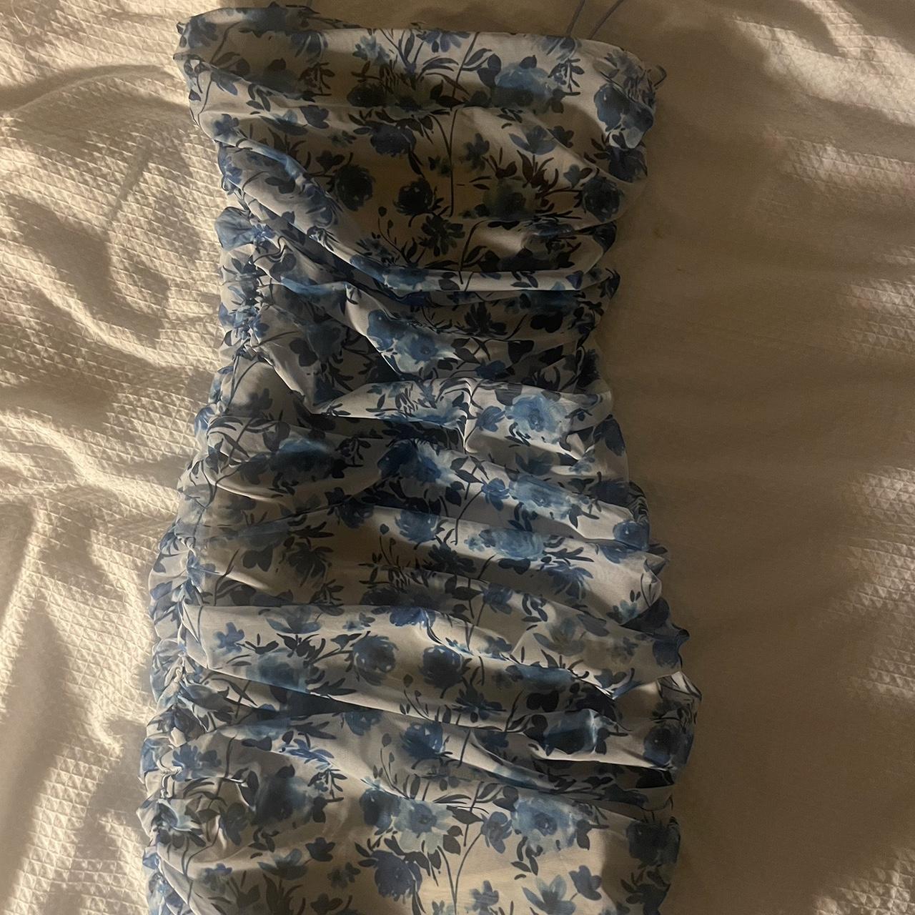 gorgeous Oh Polly tea dress in blue 🩵💙 bodycon very... - Depop