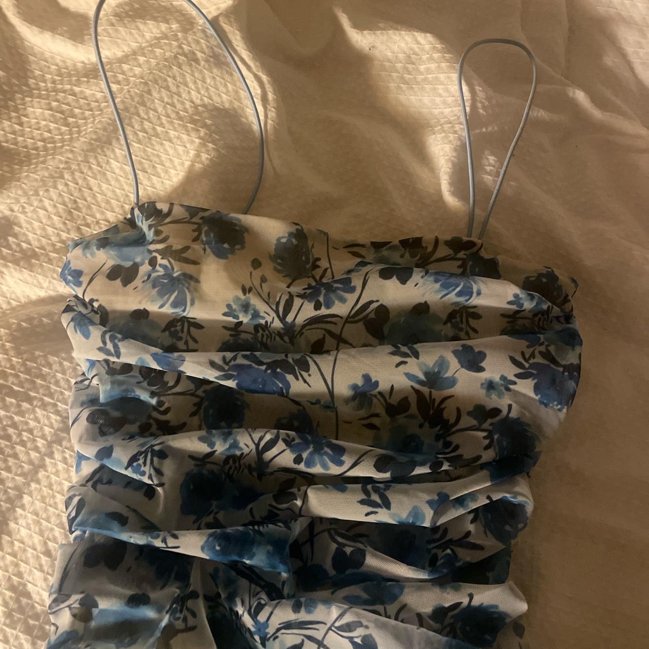 gorgeous Oh Polly tea dress in blue 🩵💙 bodycon very... - Depop