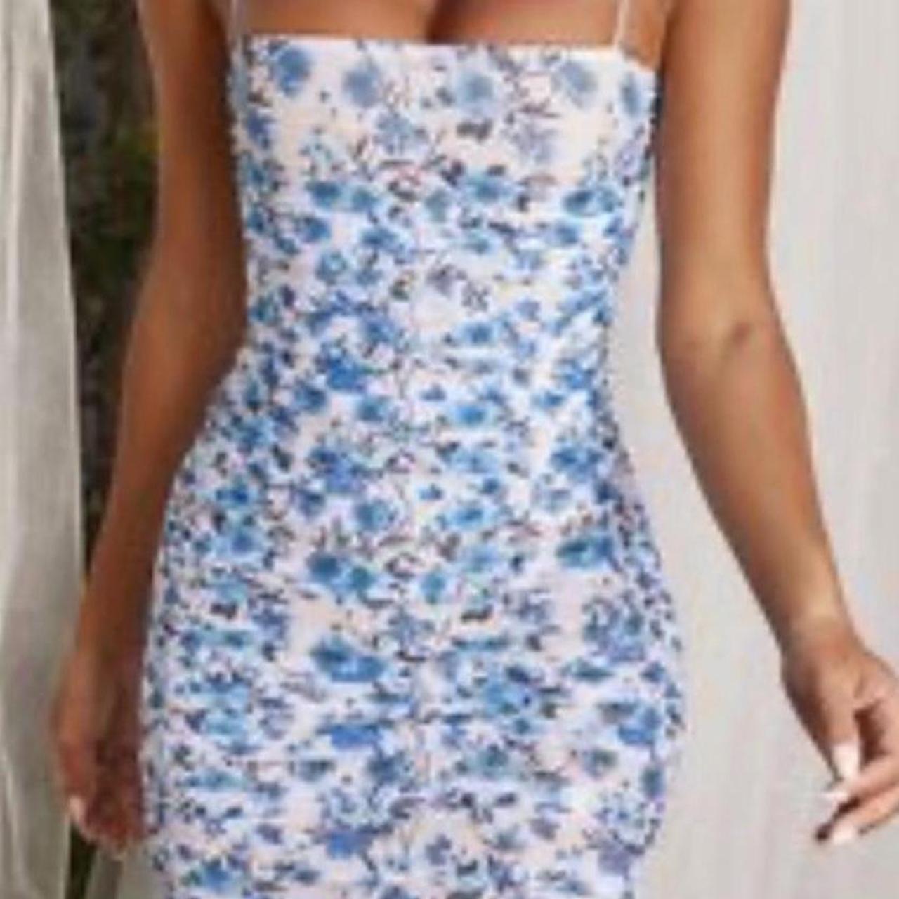 gorgeous Oh Polly tea dress in blue 🩵💙 bodycon very... - Depop