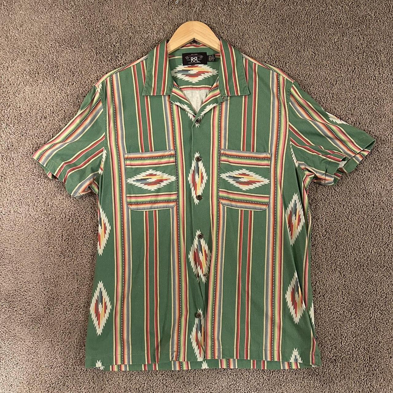 RRL camp shirt. In perfect condition. Washed once.... - Depop