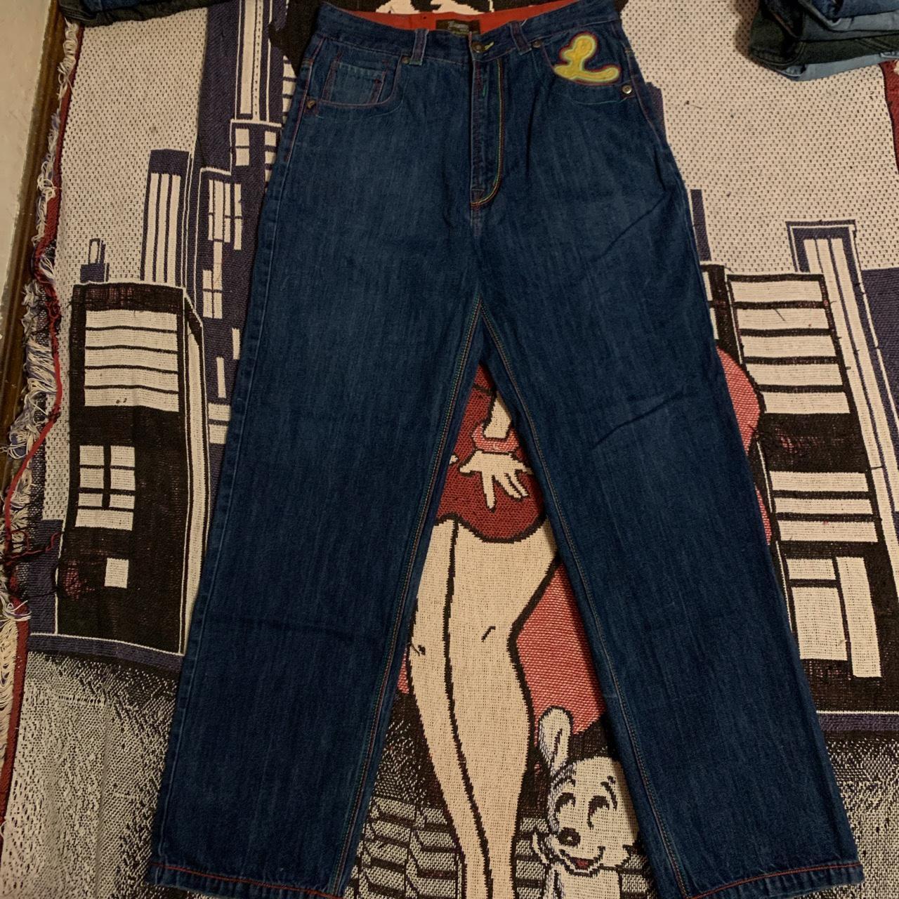Russo “exclusive underground denim” with fire... - Depop