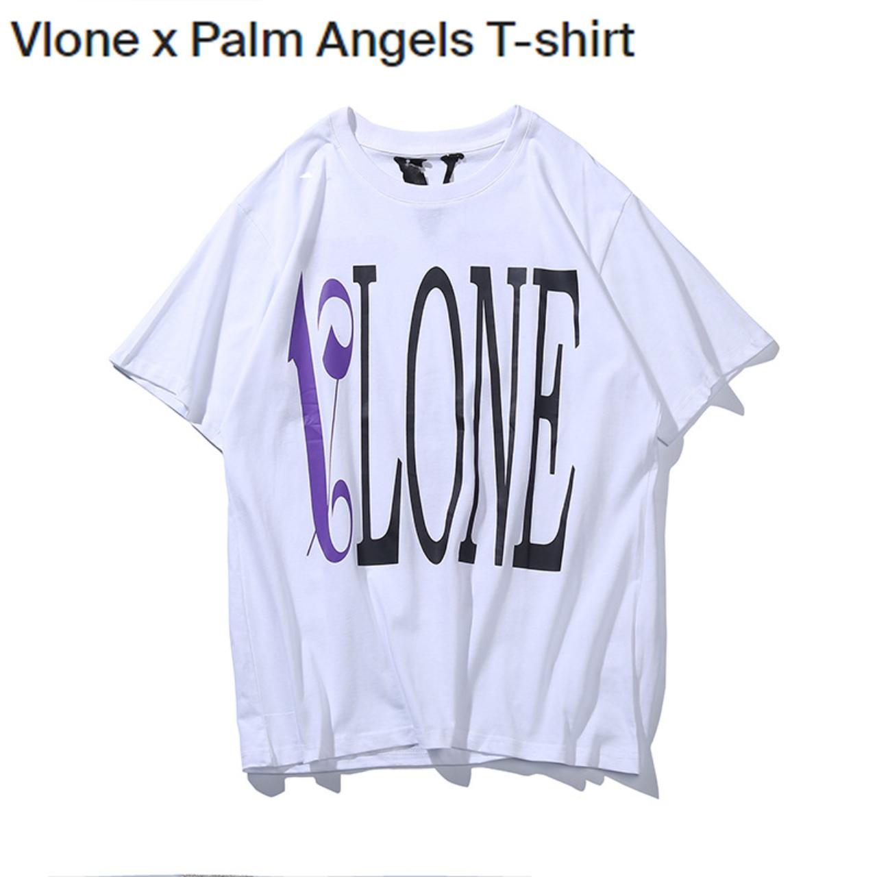 Vlone x palm angels Oversized T-shirt Multiple... - Depop