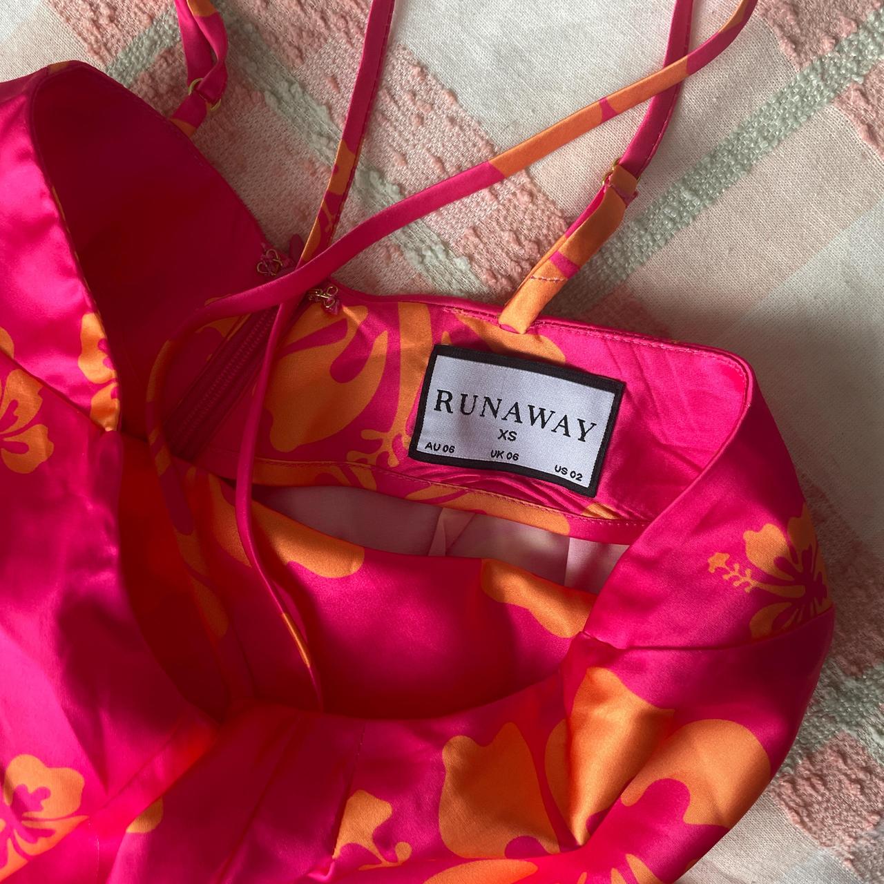 Runaway The Label Hibiscus Hot Pink Cowl MIDI... - Depop