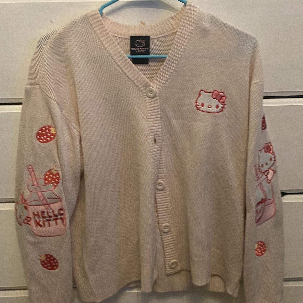 Light pink hello kitty cardigan (never worn) - Depop