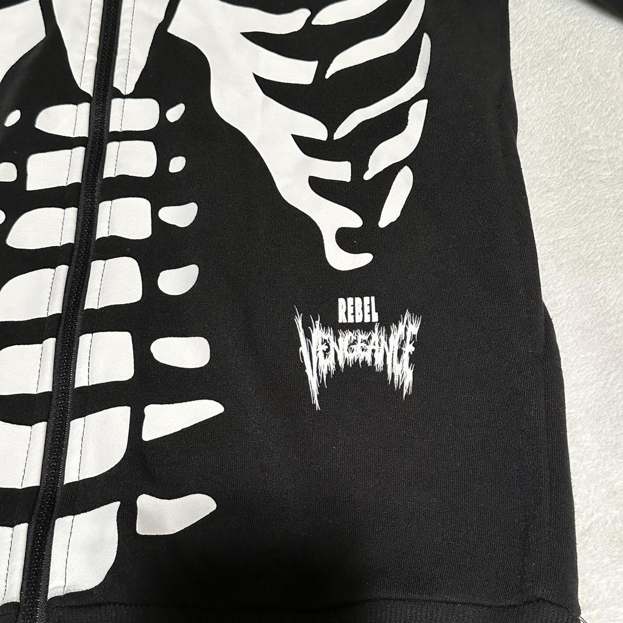 Skelton zip up hoodie by Rebel Vengeance Size... - Depop