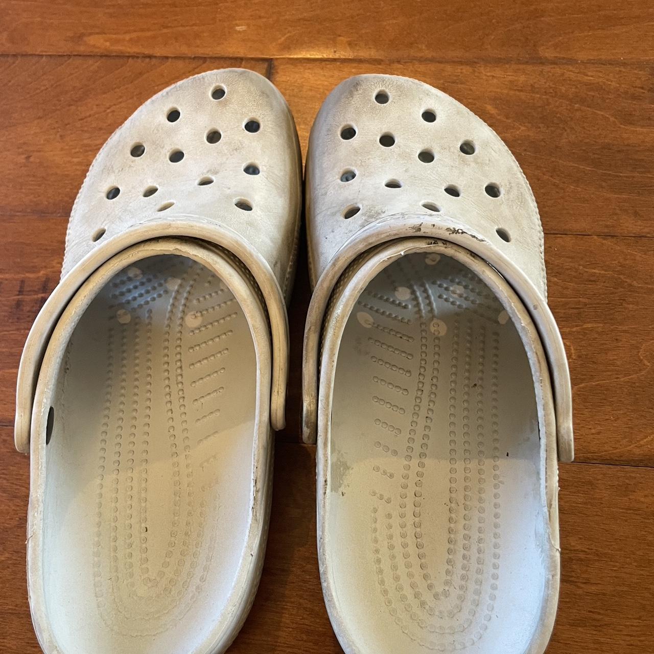 light blue crocs, size 10 - Depop