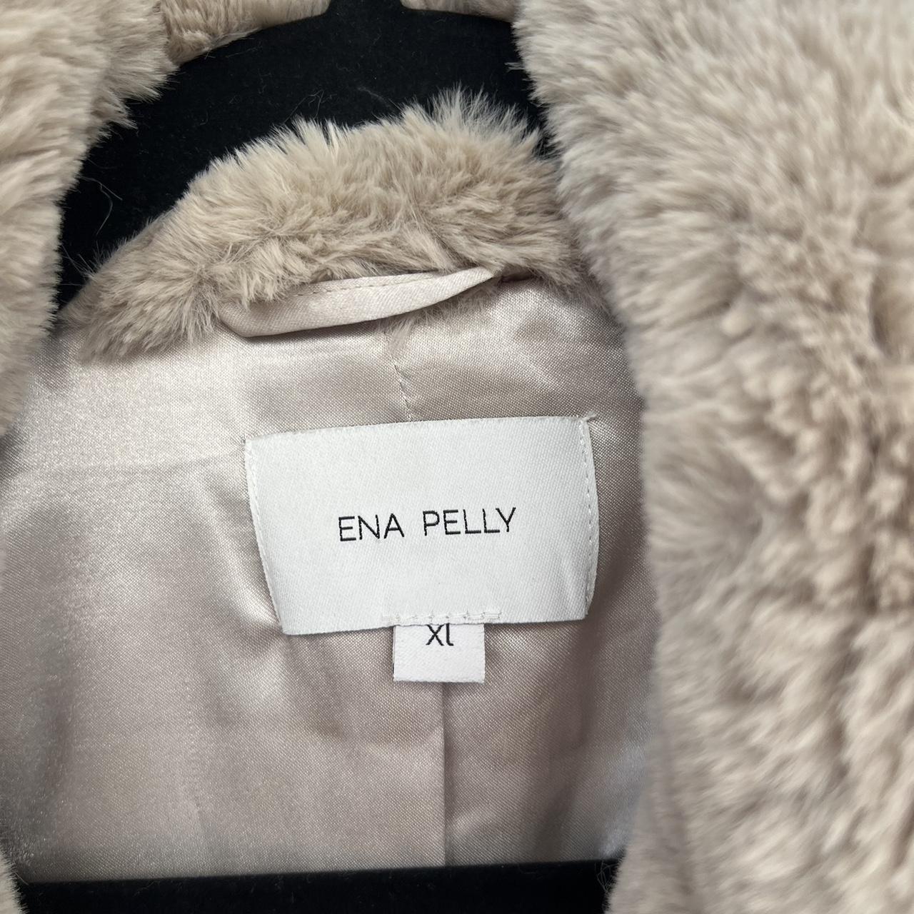 Ena Pelly Fur Coat Size XL Grey Has pockets - Depop