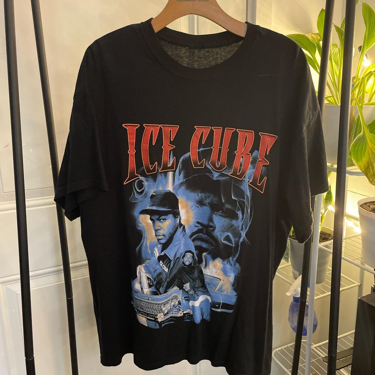 Men’s Ice Cube graphic t-shirt. Black with blue &... - Depop