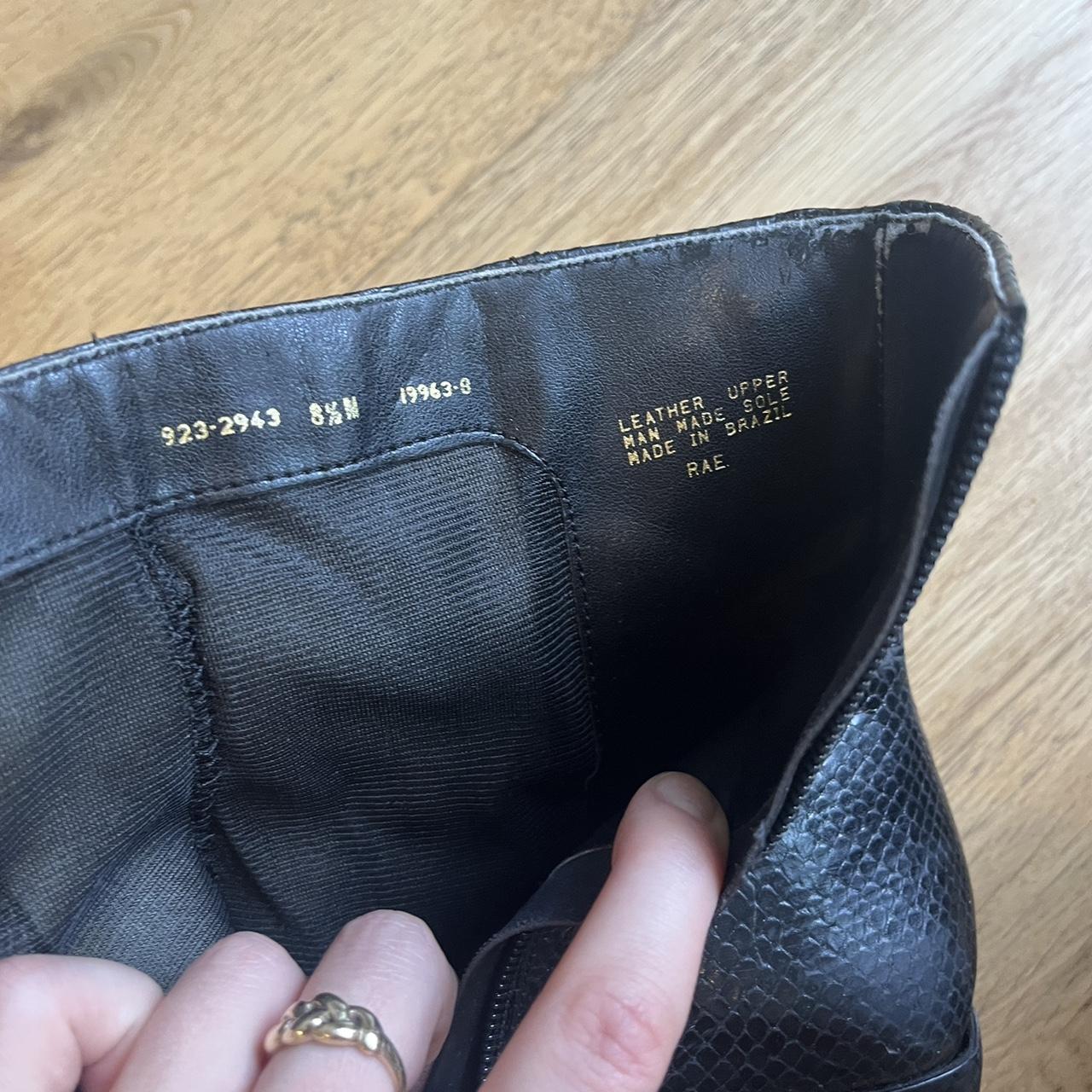 Square toe leather boots. Sole is in tact and I have... - Depop