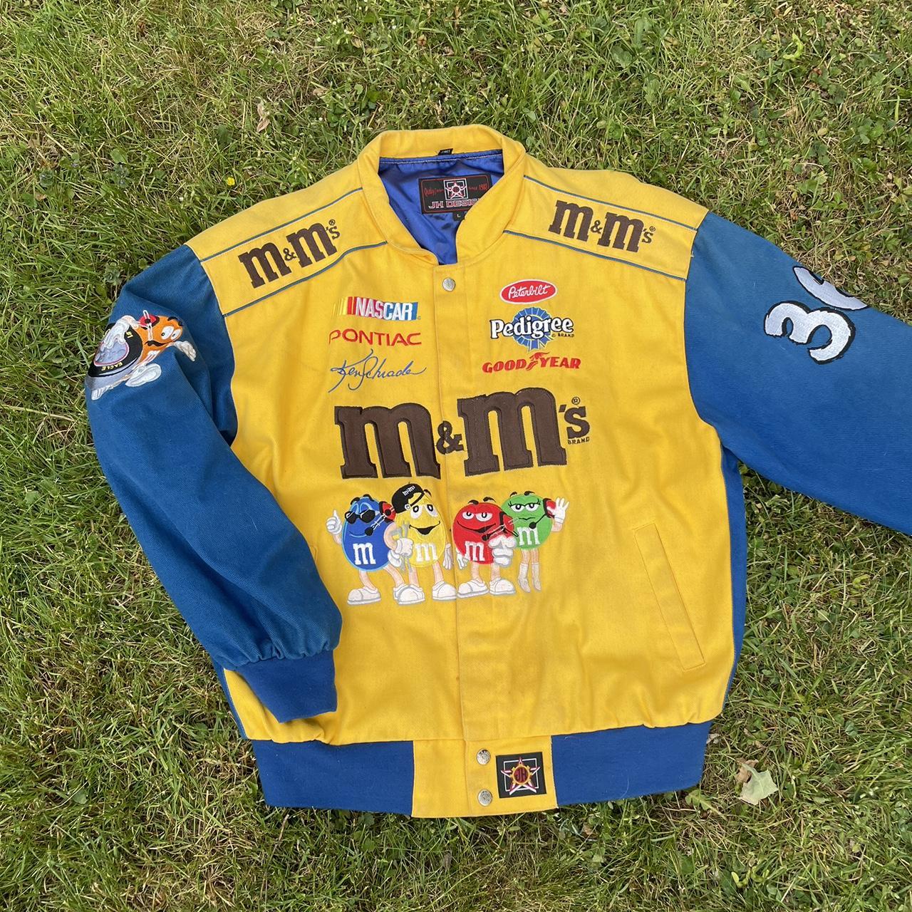 NASCAR Men's Yellow and Blue Jacket | Depop