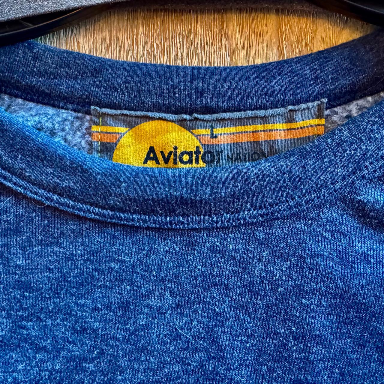 Aviator Nation Bolt Rugby Stitch Cropped Crew... | Depop