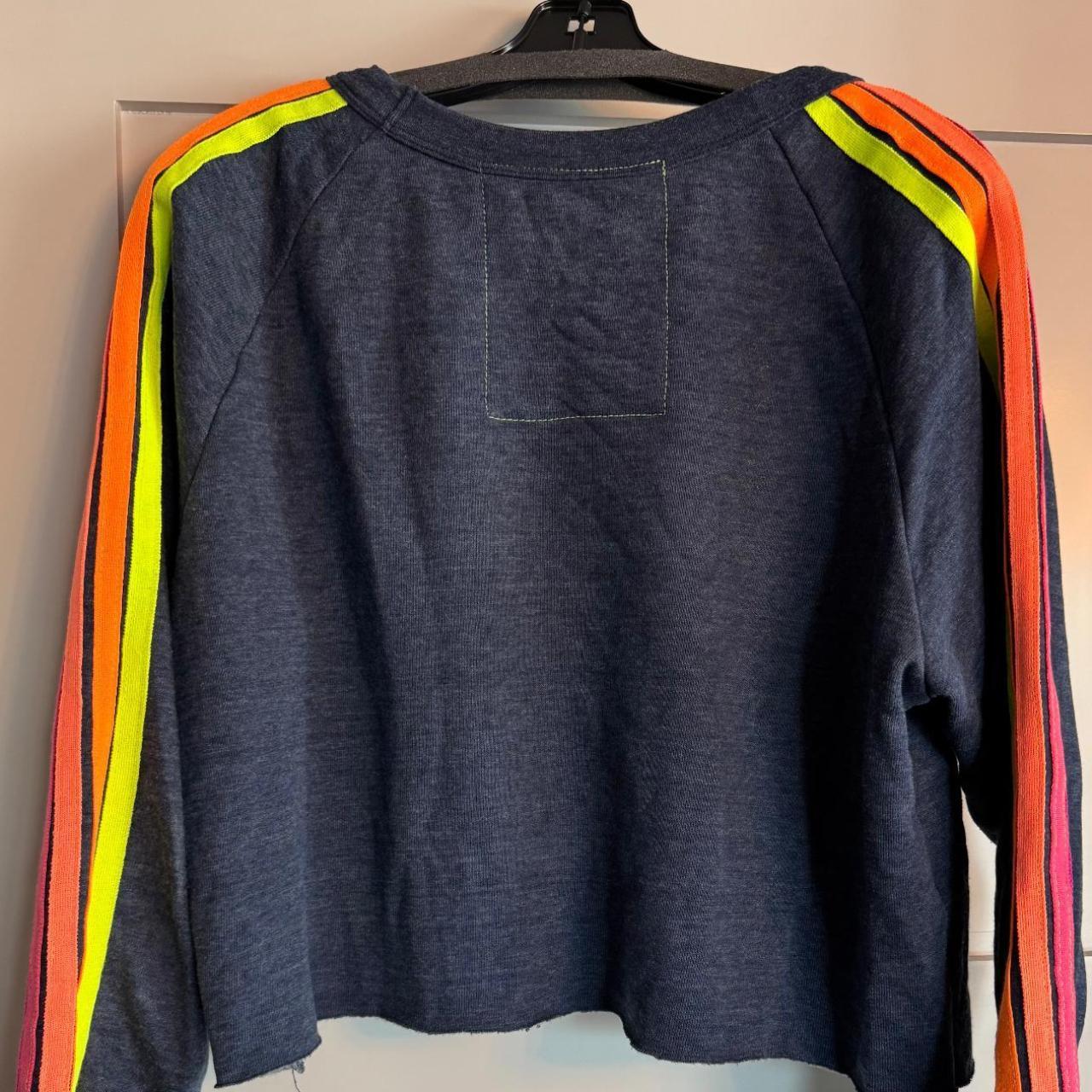 Aviator Nation Bolt Rugby Stitch Cropped Crew... | Depop