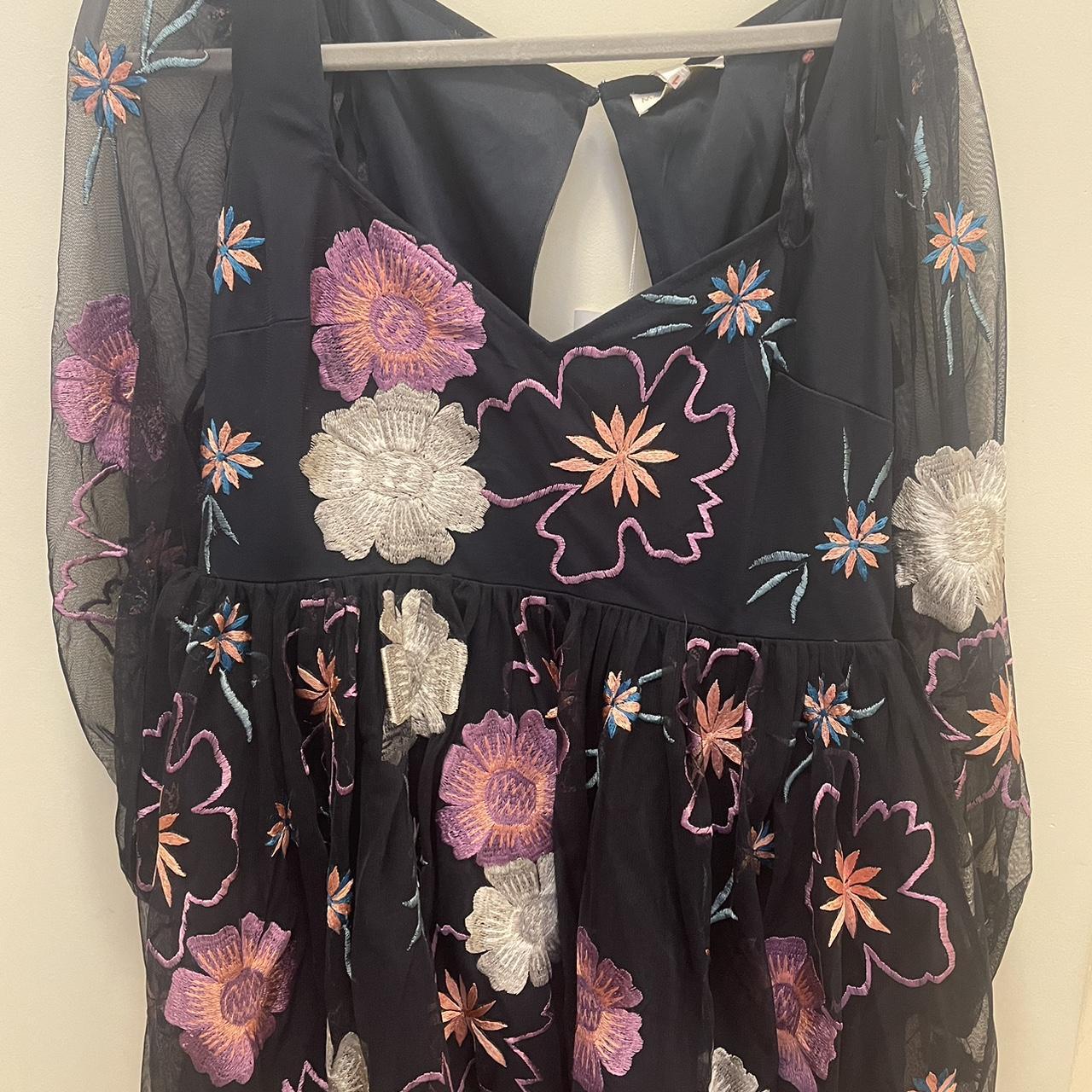 Long sleeve Maya Deluxe all over floral embroidered... - Depop