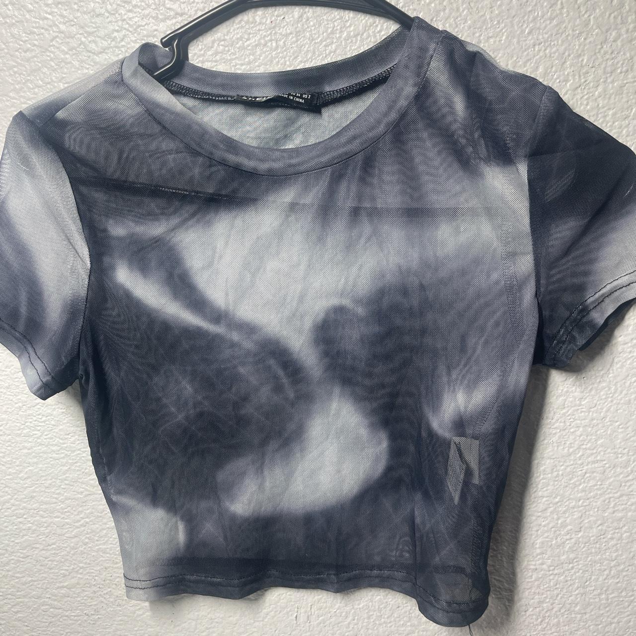 SHEIN grey mesh crop top #mesh #grey... - Depop