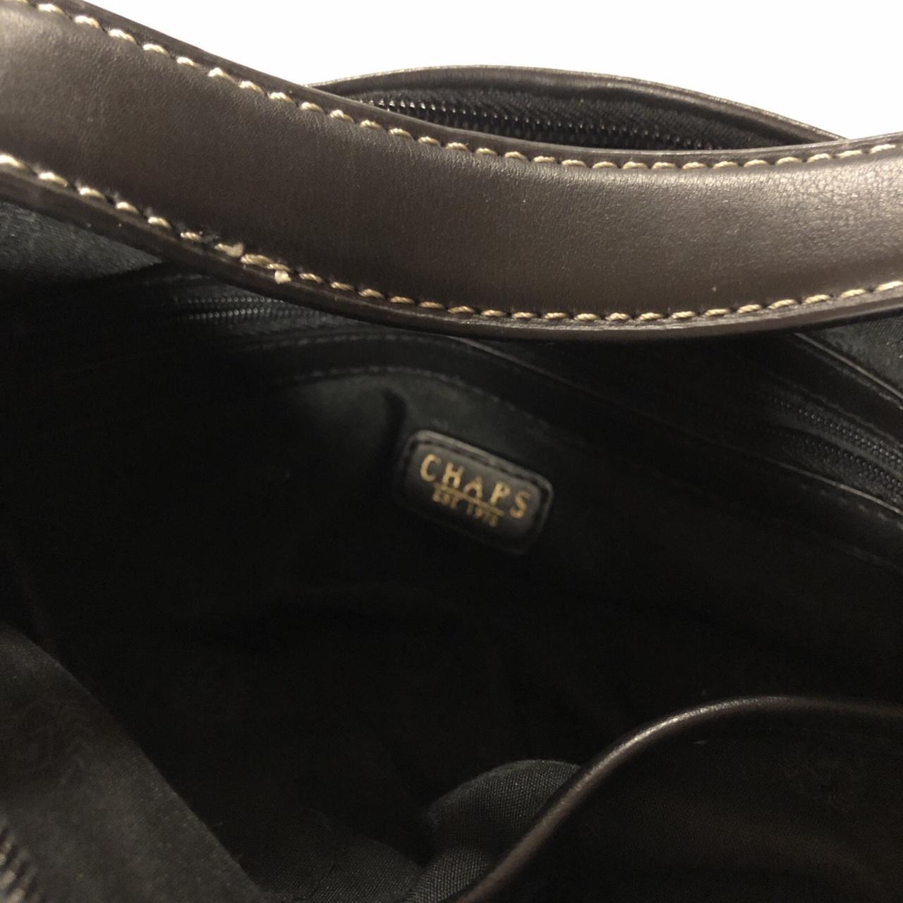 Chaps Women’s Black Shoulder Bag Zip Closure See... - Depop