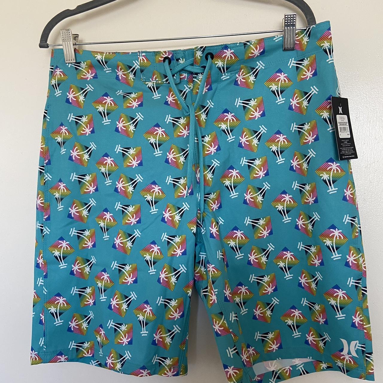 Hurley Rainbow board shorts, NEW WITH TAGS. SIZE 32... - Depop