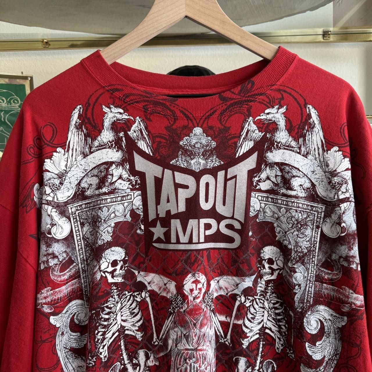 Early 2000s Tapout MMA Stay in the Fight Angels Red... - Depop