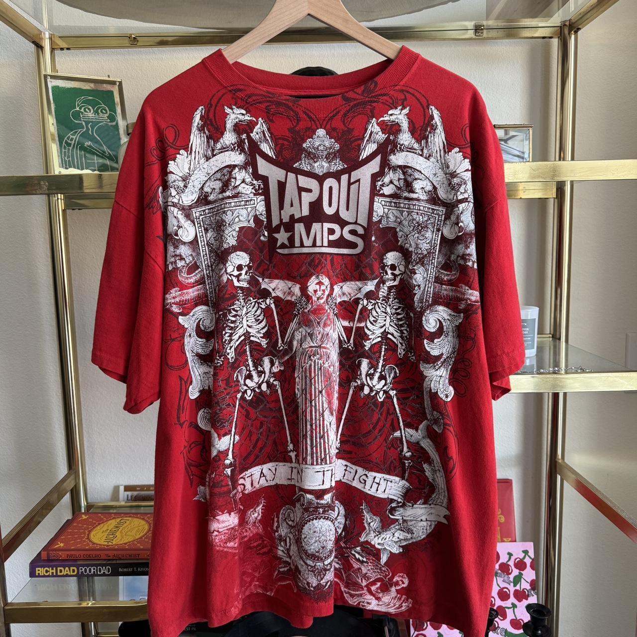 Early 2000s Tapout MMA Stay in the Fight Angels Red... - Depop