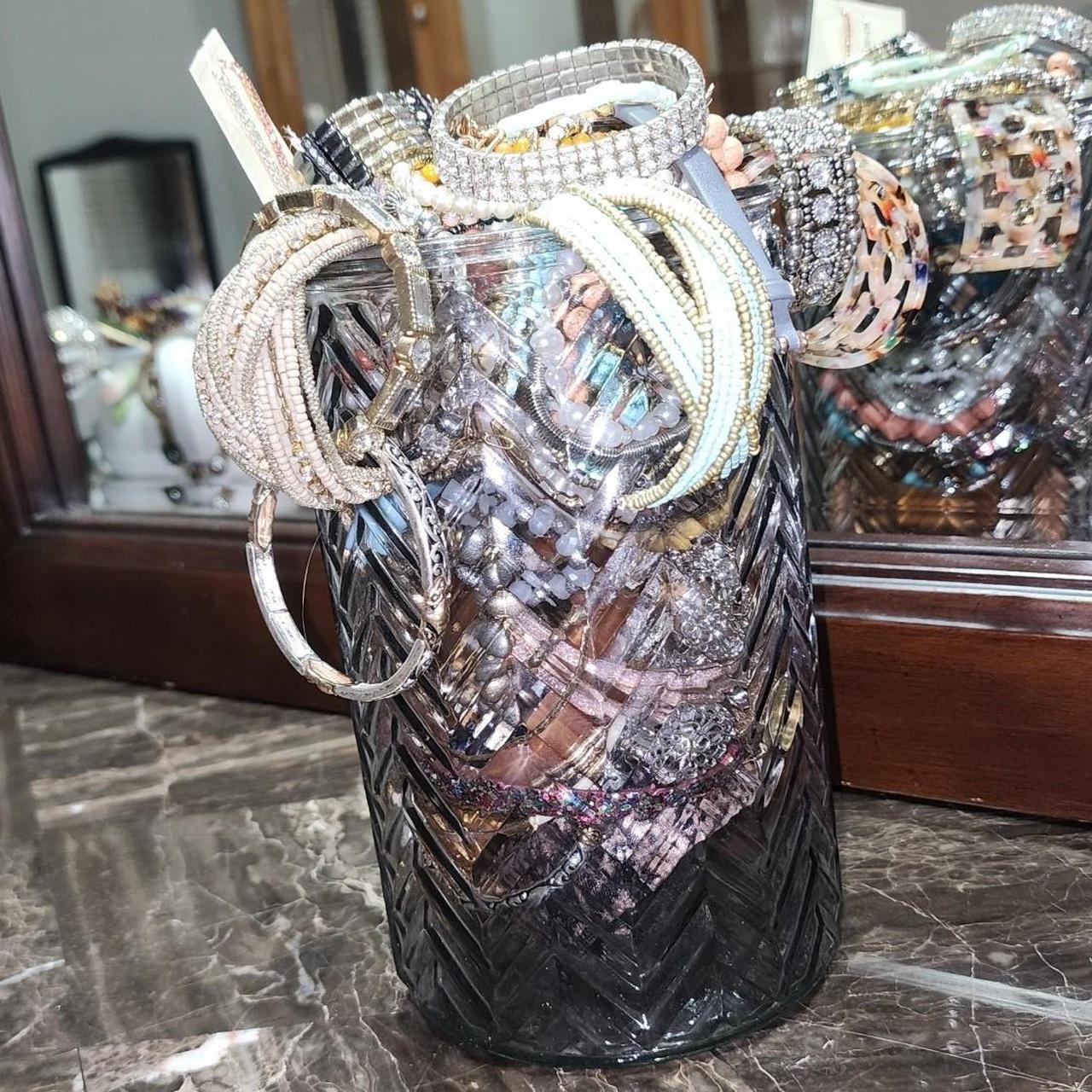 Large jewerly jar filled with bracelets Jar has... | Depop