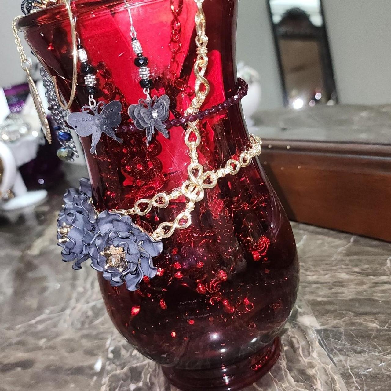 Gothic jewerly jar Gorgeous red jar filled with... | Depop