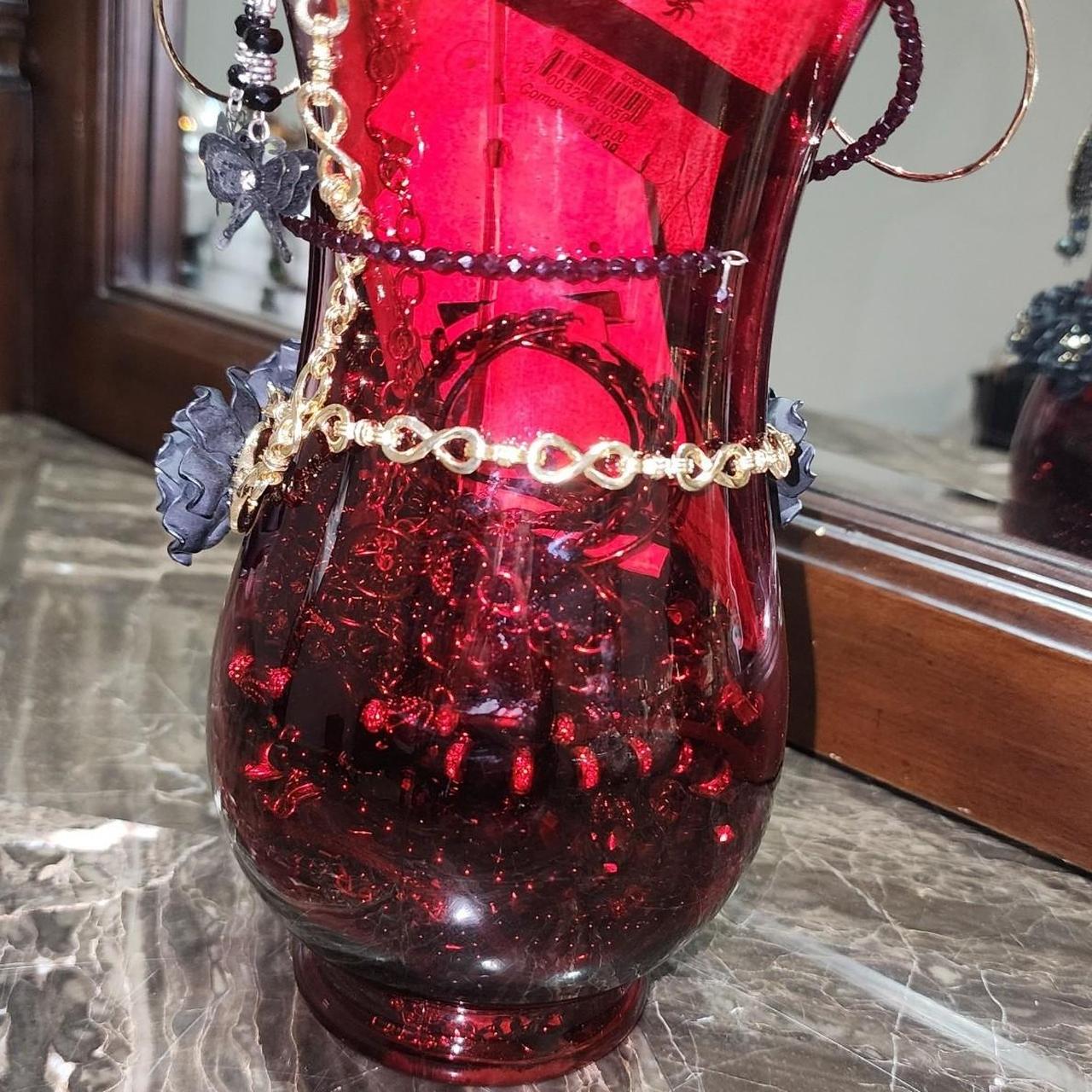 Gothic jewerly jar Gorgeous red jar filled with... | Depop