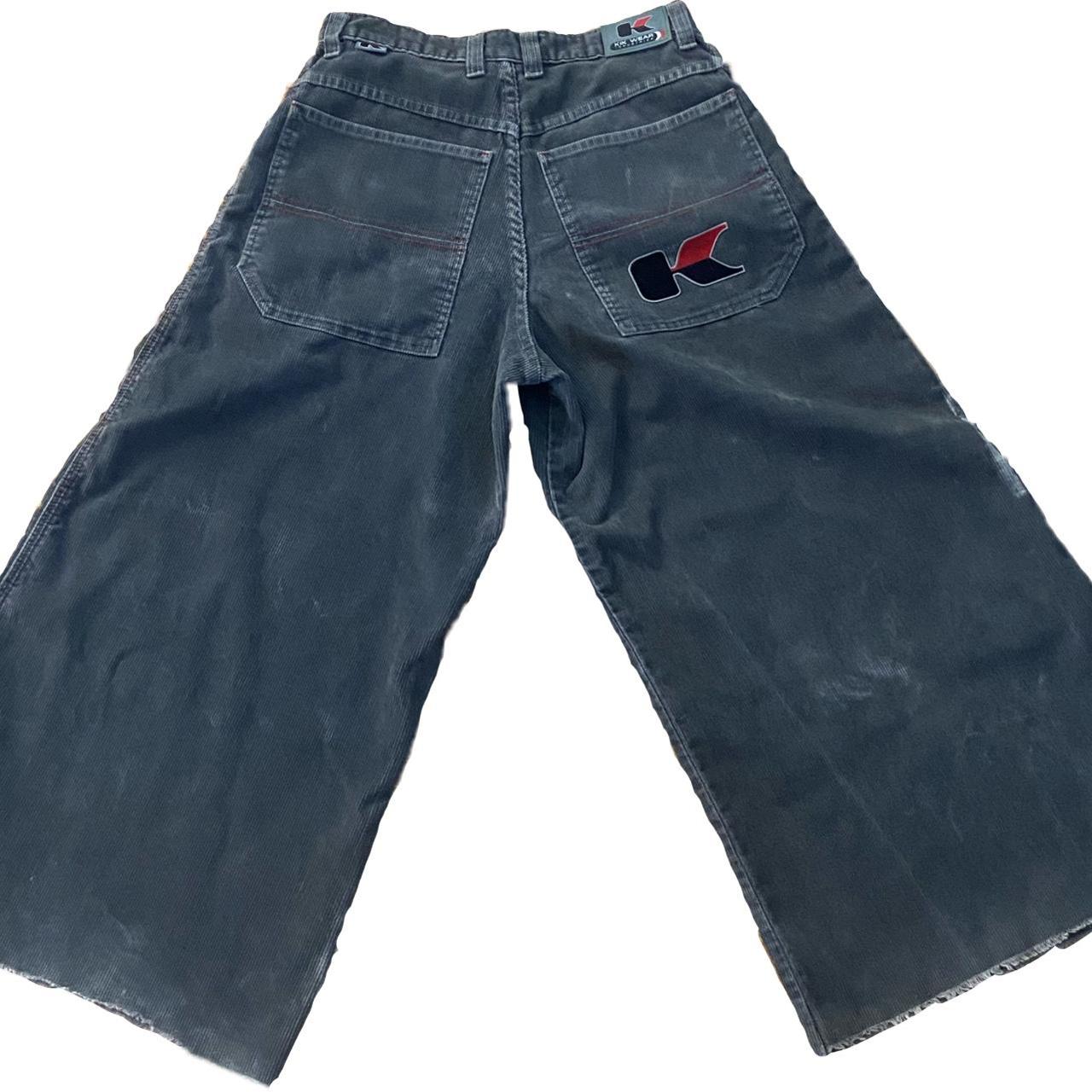 Vintage 90s Super Rare Grey Corduroy Rave Jeans... - Depop