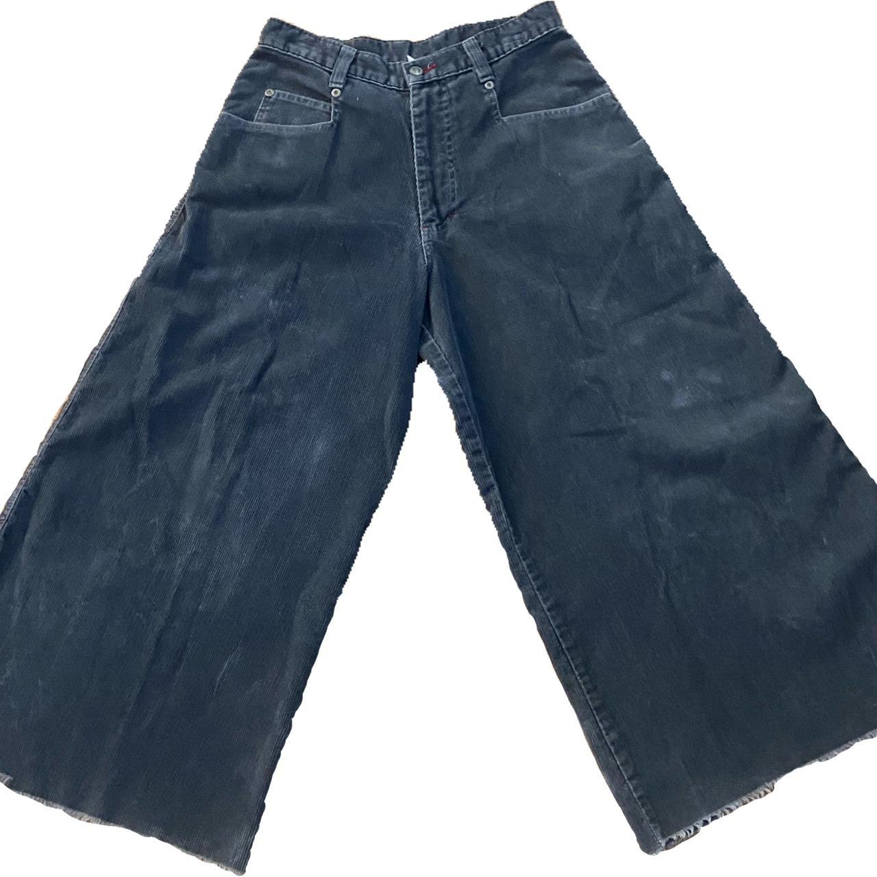 Vintage 90s Super Rare Grey Corduroy Rave Jeans... - Depop
