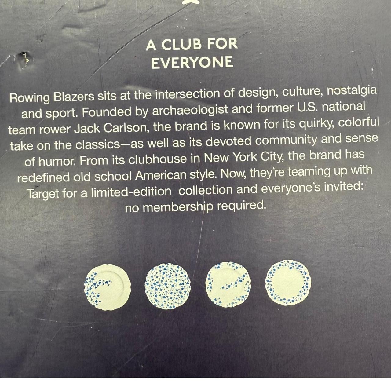 Rowing Blazers Appetizer Plates Stoneware White Blue... | Depop