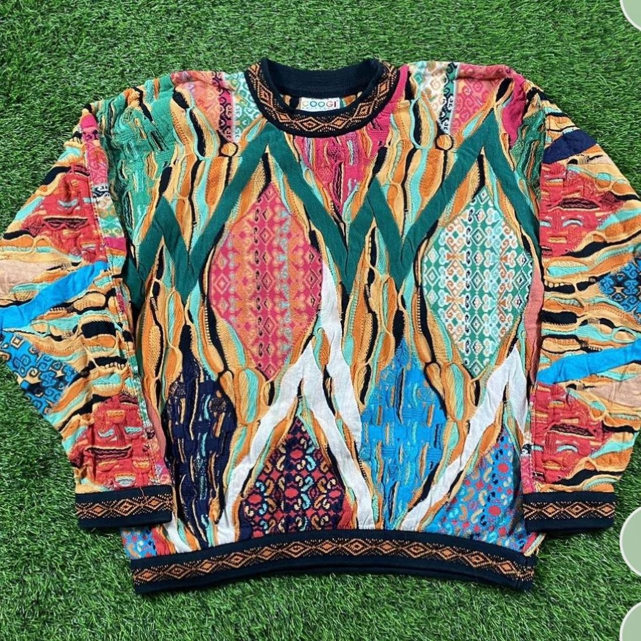 Coogi sweater (rare) Size large So vibrant Vintage... - Depop