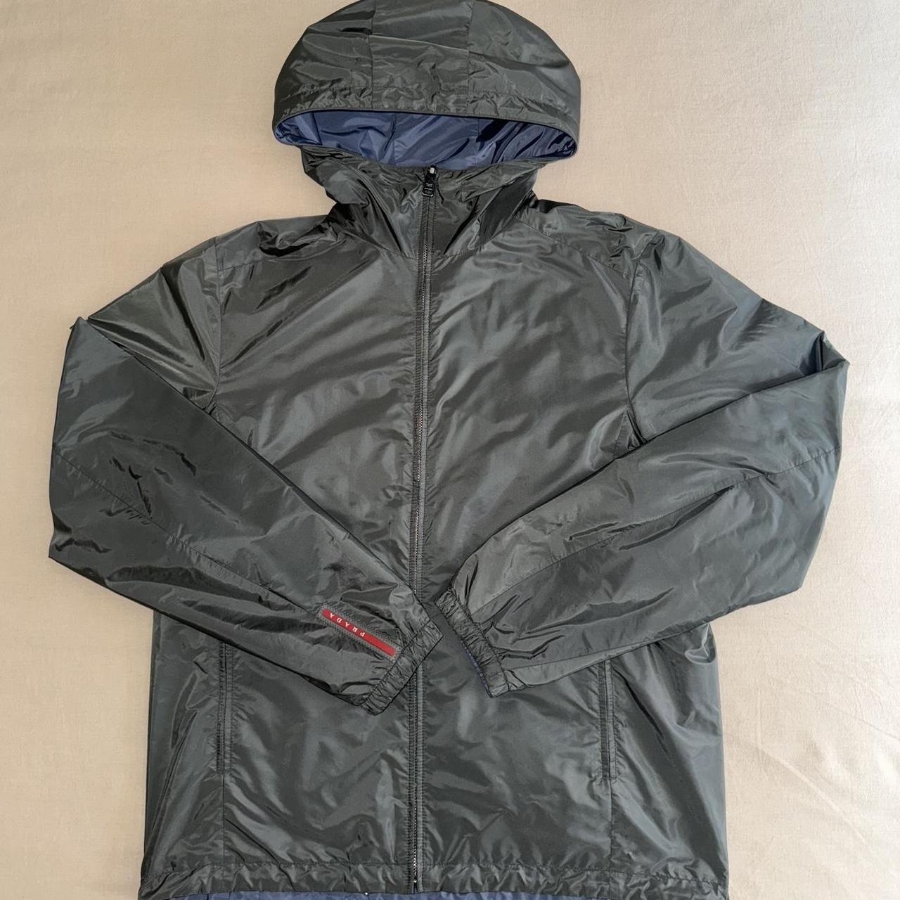 Grey/blue reversible Prada lightweight windbreaker... | Depop